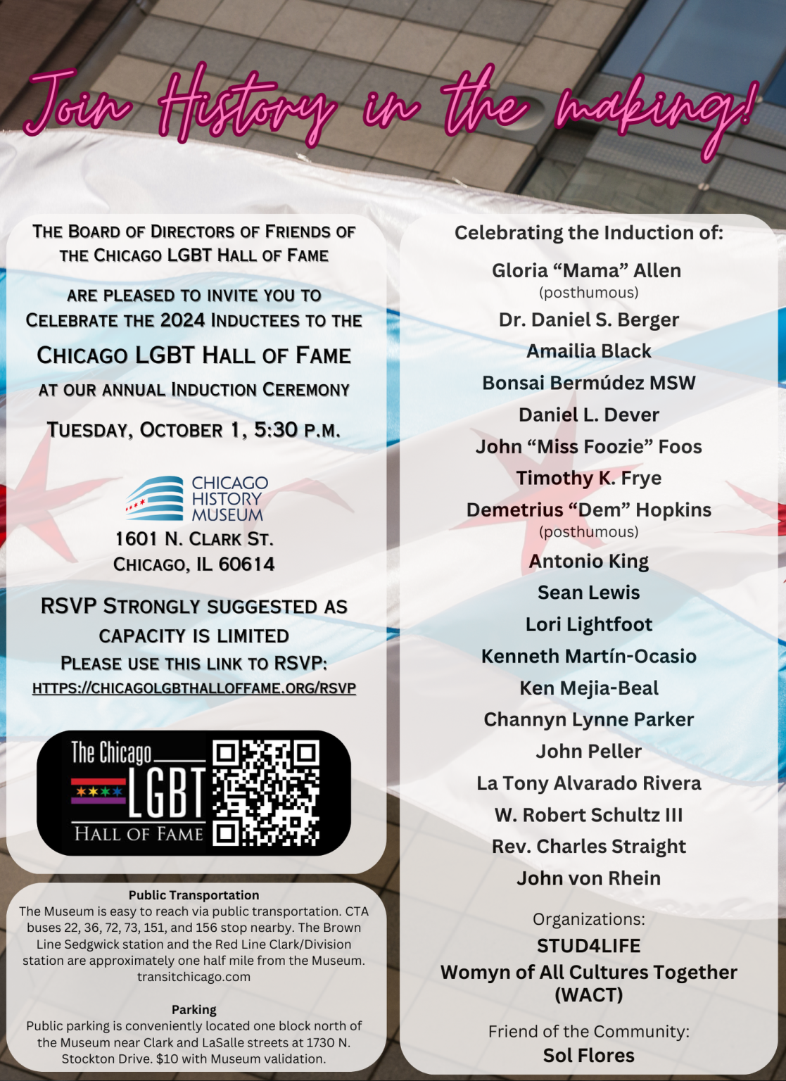 Register for the 2025 Induction Ceremony – Chicago LGBT Hall of Fame